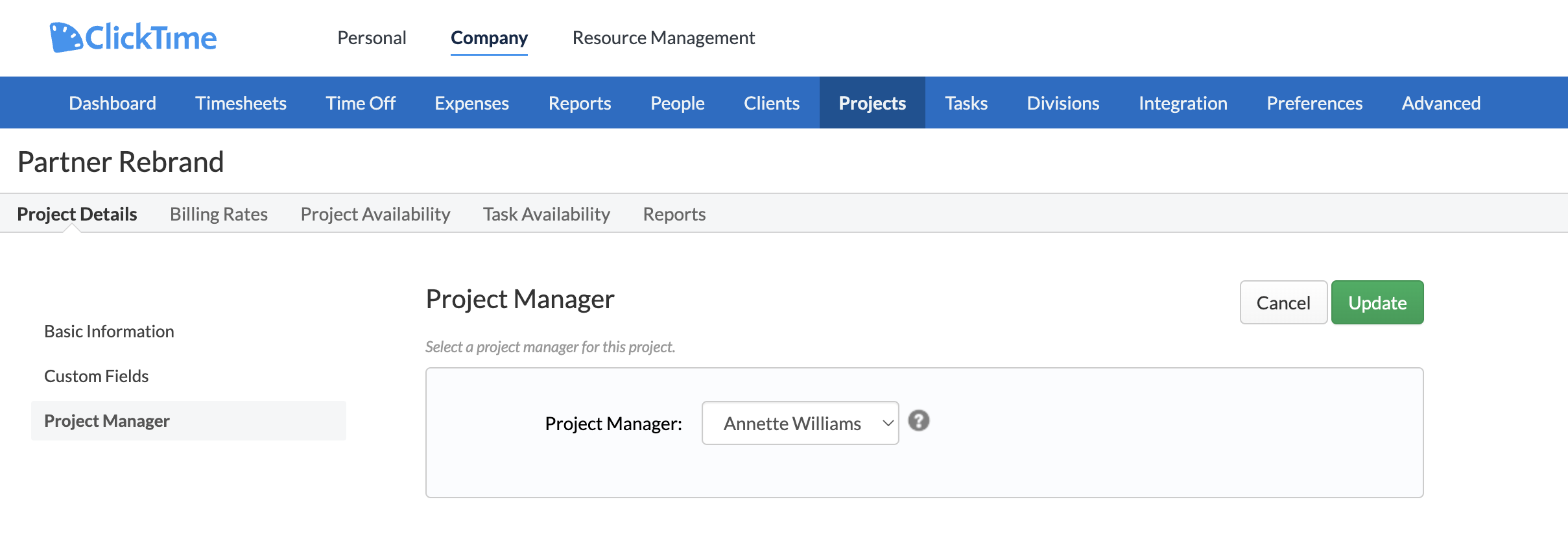 Resource Management Module – ClickTime Support