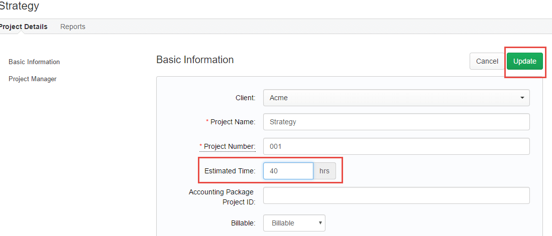 Project Estimation – ClickTime Support