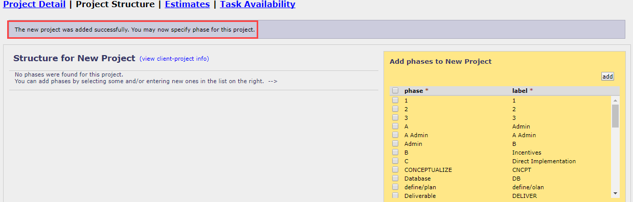 Using the Phases (Sub-Projects) Module – ClickTime Support
