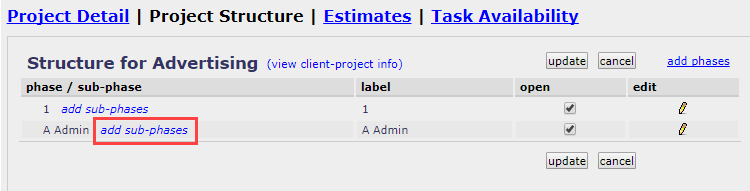 Using the Phases (Sub-Projects) Module – ClickTime Support