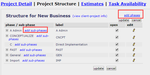 Using the Phases (Sub-Projects) Module – ClickTime Support