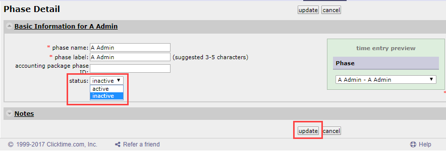 Using the Phases (Sub-Projects) Module – ClickTime Support