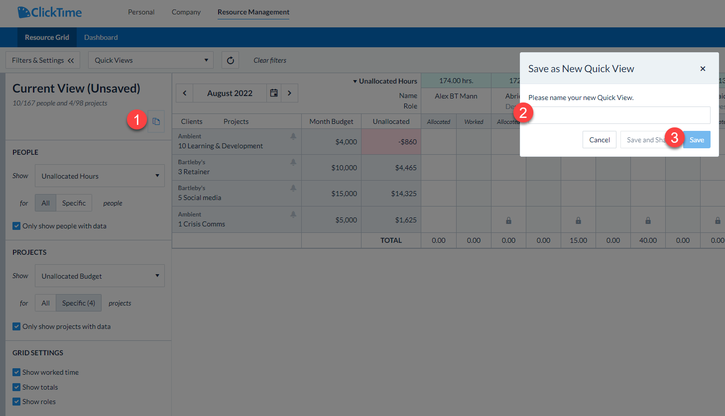 Resource Management Module – ClickTime Support