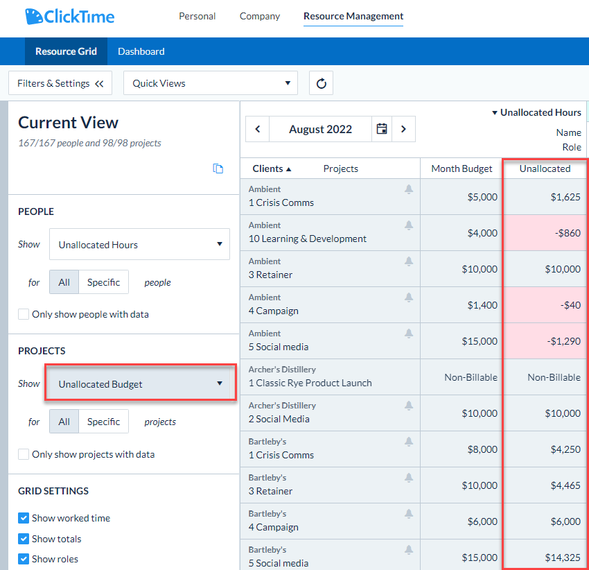 Resource Management Module – ClickTime Support