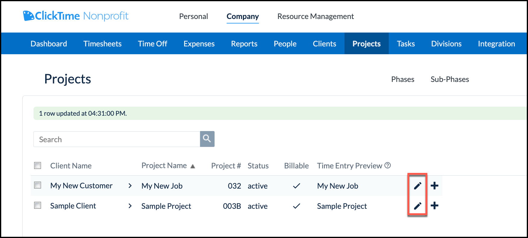 Using the Phases (Sub-Projects) Module – ClickTime Support
