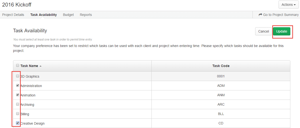 Task Availability – ClickTime Support
