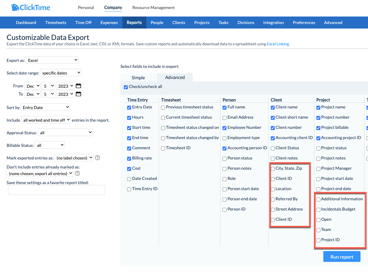 Custom Fields – ClickTime Support
