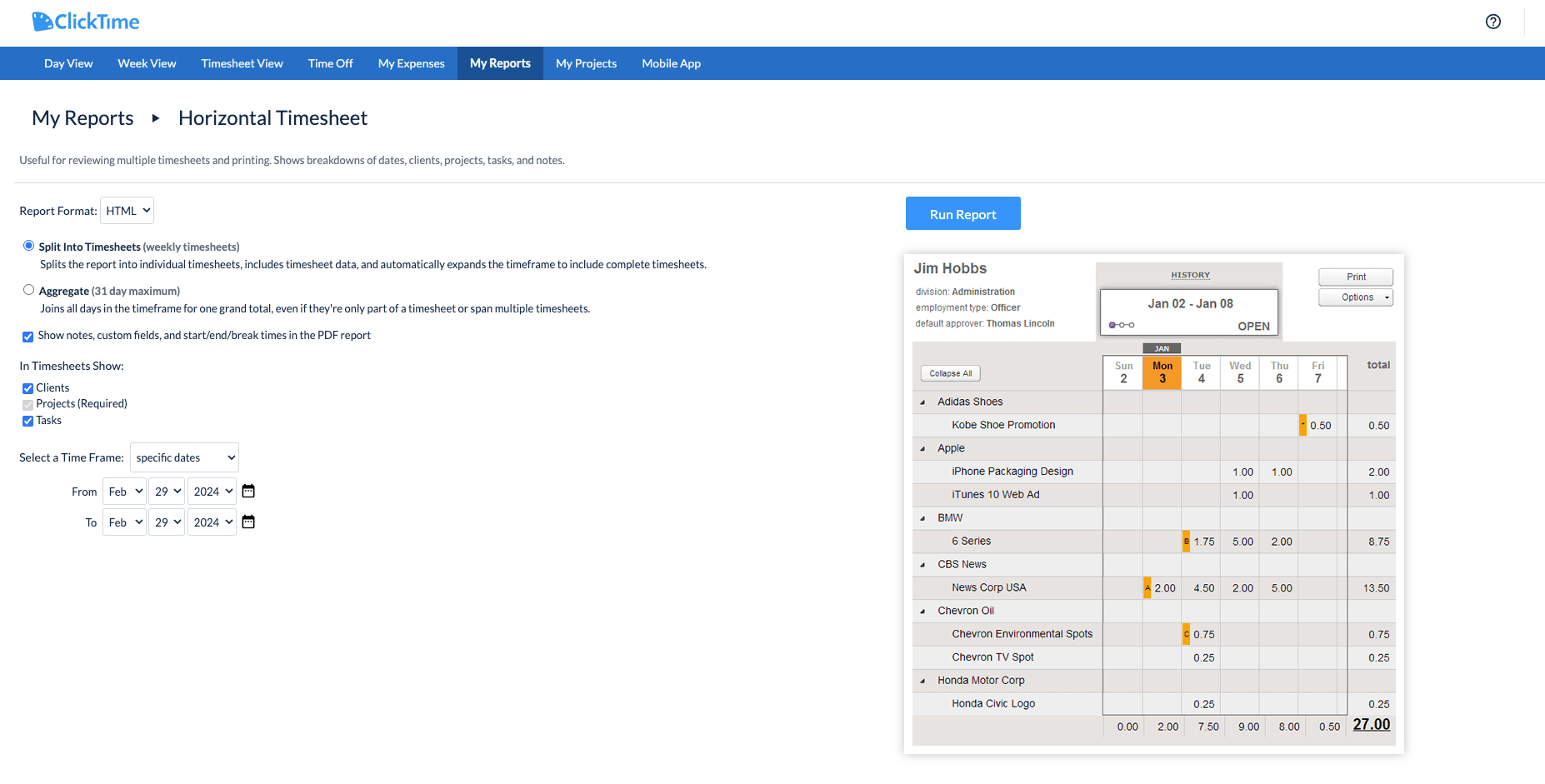 Timesheet View - View (and Submit) Timesheets – ClickTime Support