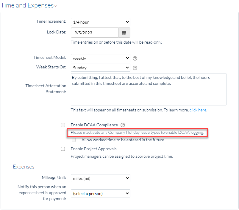 DCAA Compliance – ClickTime Support