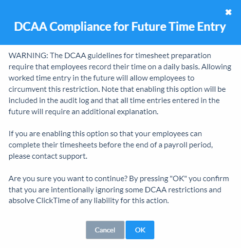 DCAA Compliance – ClickTime Support