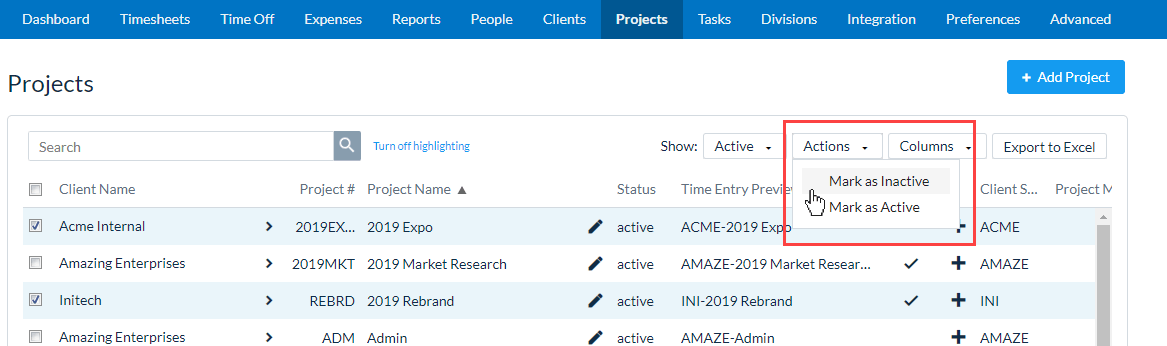 Using the List View Pages – ClickTime Support