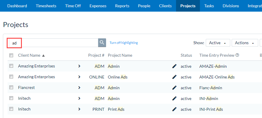 Using the List View Pages – ClickTime Support