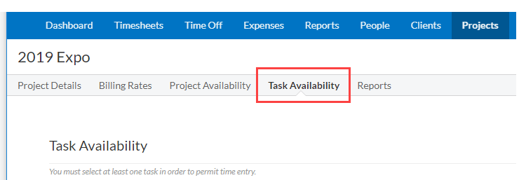 Task Availability – ClickTime Support