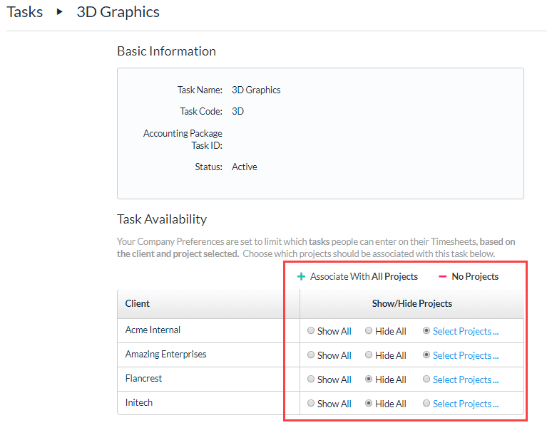 Task Availability – ClickTime Support