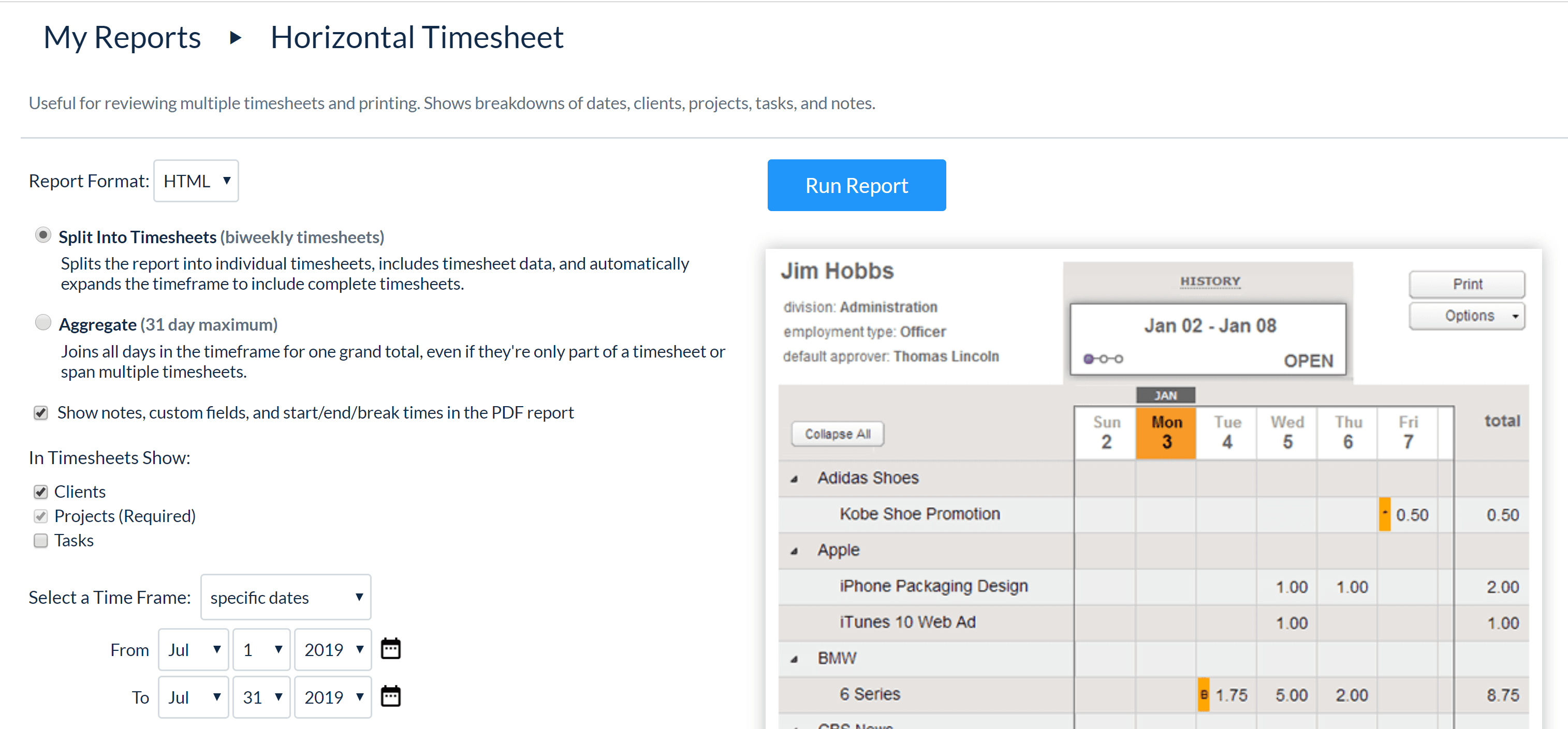 Time Entry Reports – ClickTime Support