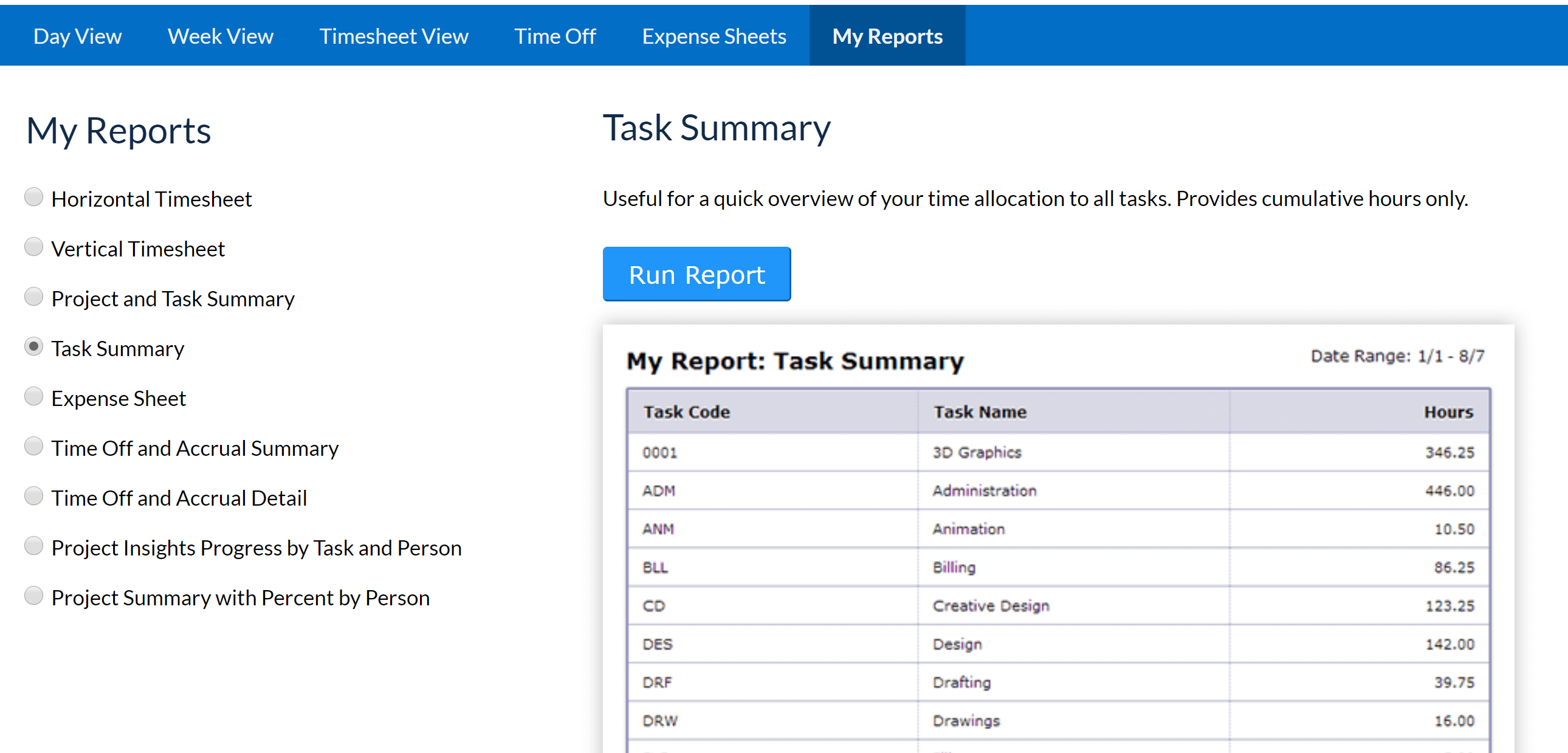Time Entry Reports – ClickTime Support