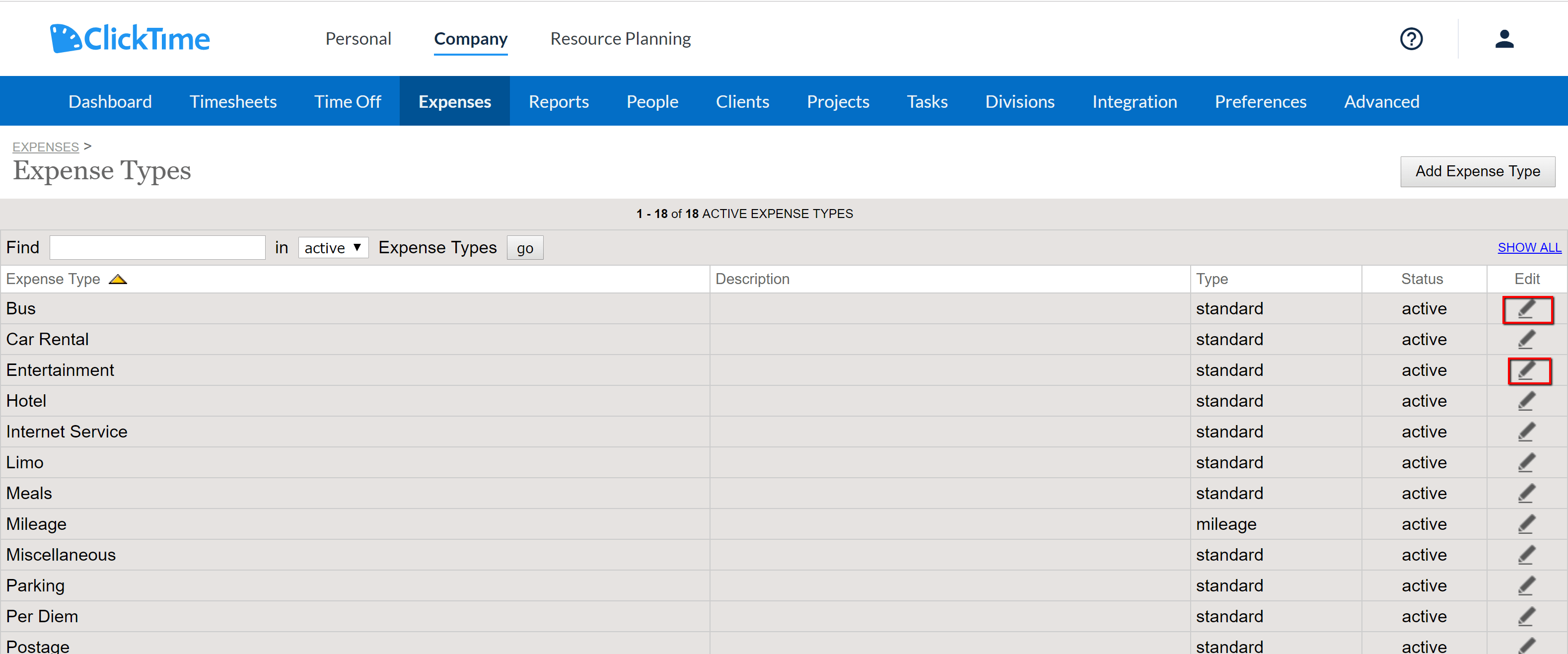 Setting Up and Managing Expenses in ClickTime – ClickTime Support