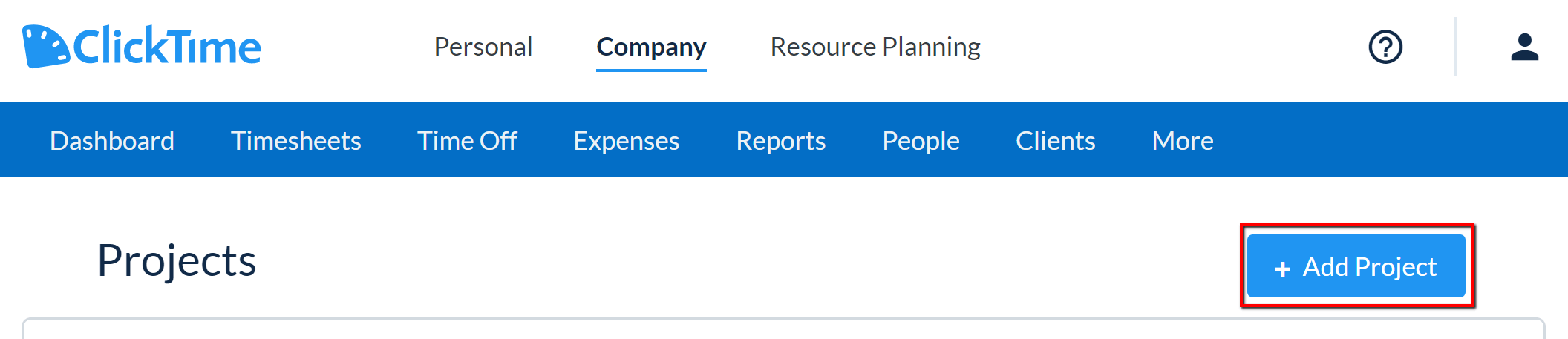 Creating and Editing Projects – ClickTime Support