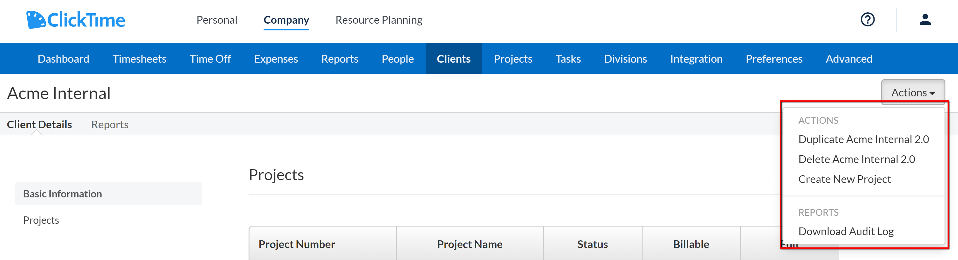Creating and Editing Clients – ClickTime Support