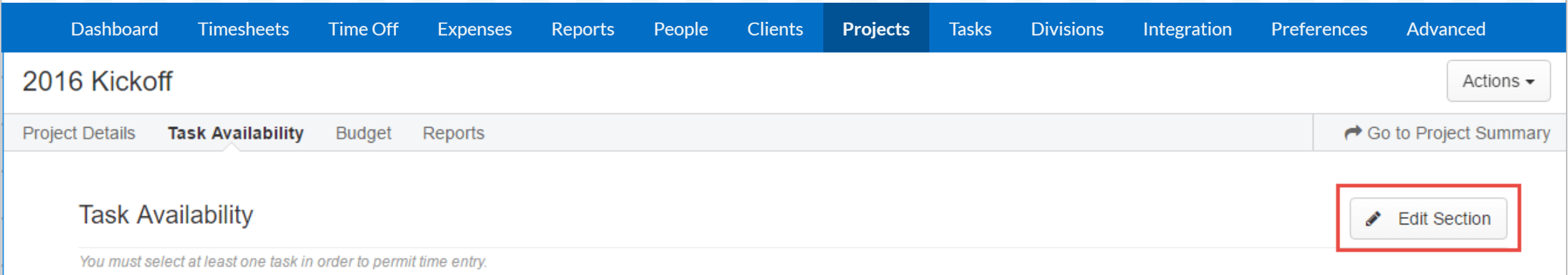 Task Availability – ClickTime Support