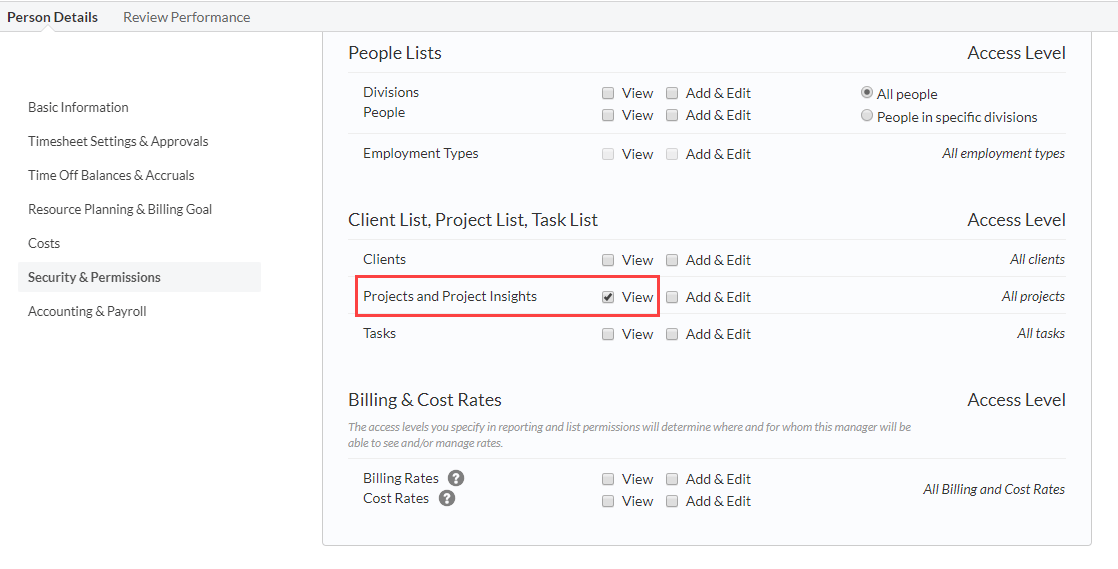 Project Insights Module – ClickTime Support