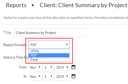 Understanding the Reporting Options – ClickTime Support