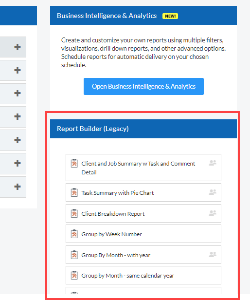 Accessing the Legacy Report Builder – ClickTime Support