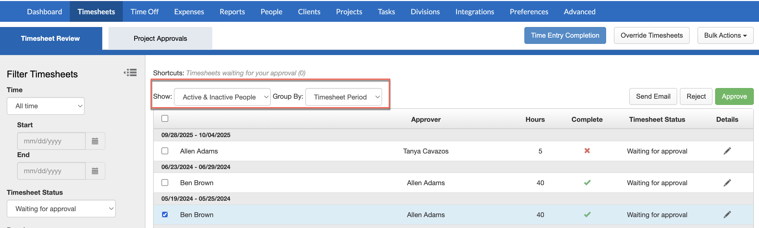 Timesheet Review (Managers & Admins) – ClickTime Support