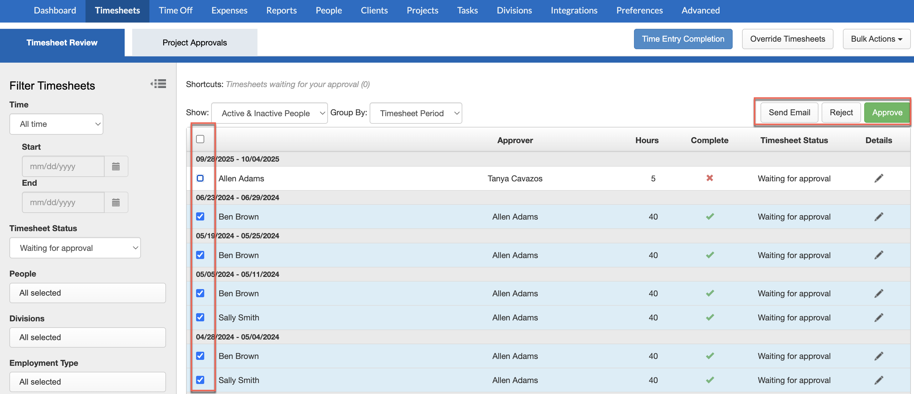 Timesheet Review (Managers & Admins) – ClickTime Support