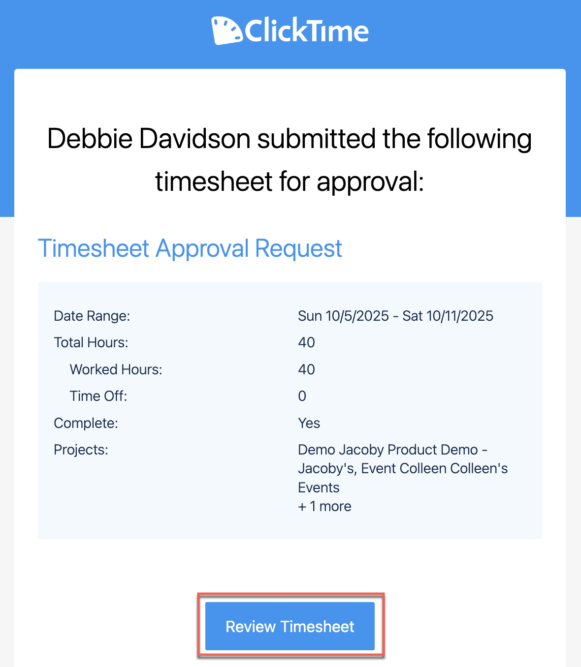 Reviewing & Approving Timesheets (Managers & Admins) – ClickTime Support