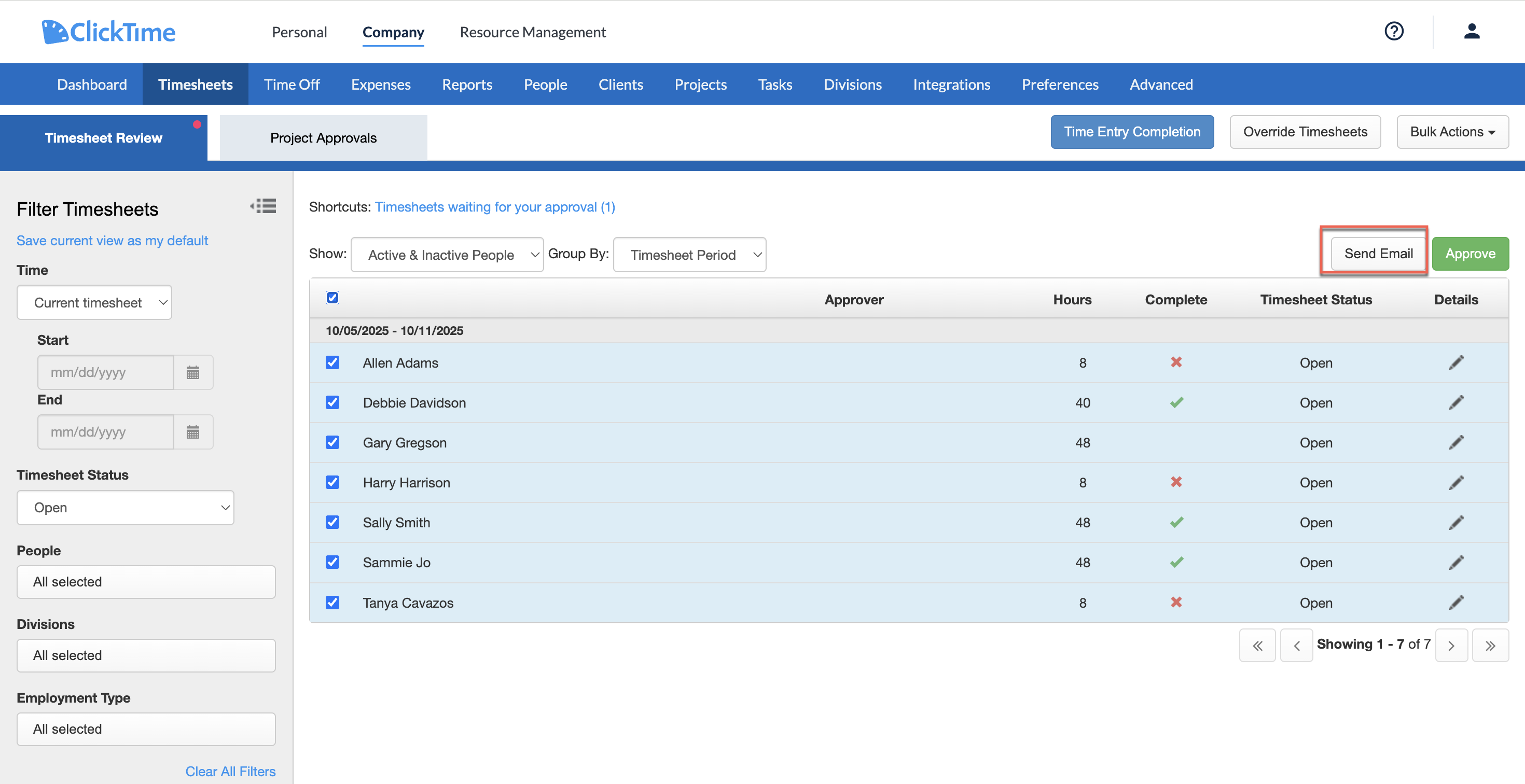 Time Entry & Timesheet Notifications: Emails, Reminders, Approval Inbox ...