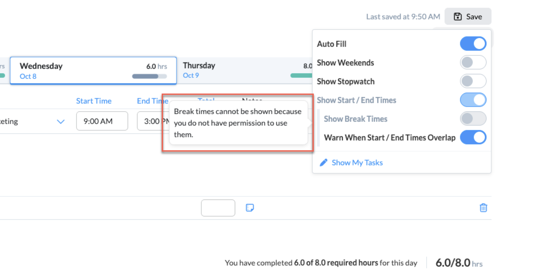Start And End Times (Day View) – ClickTime Support
