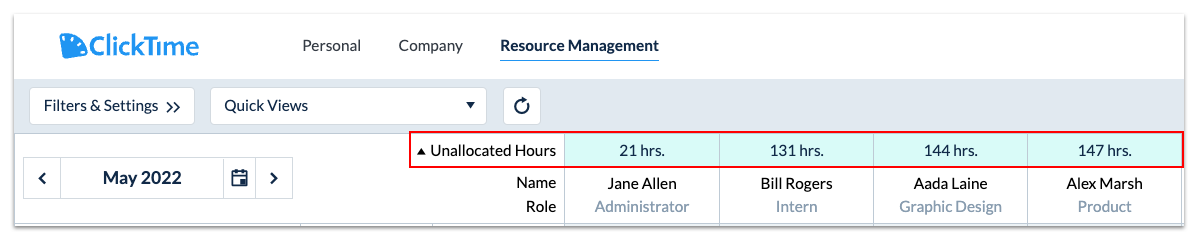 Resource Management Module – ClickTime Support