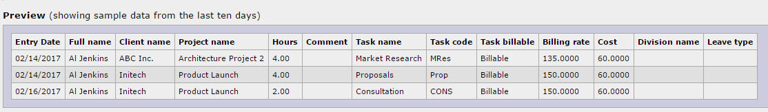 Customizable Data Export – ClickTime Support