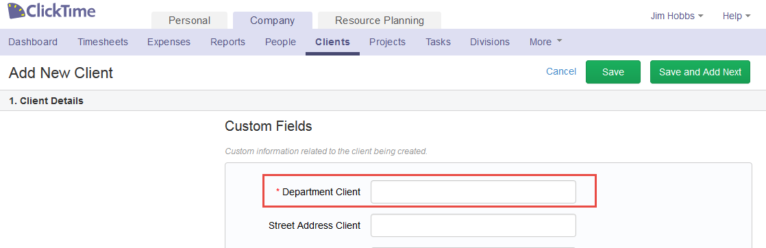 Creating and Editing Clients – ClickTime Support