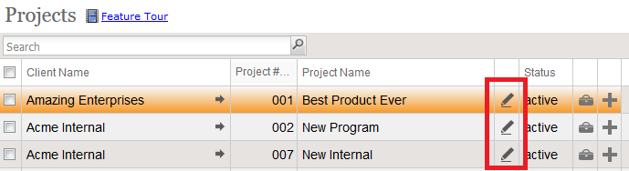 Creating and Editing Projects – ClickTime Support