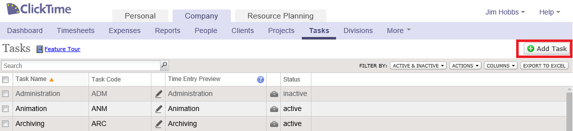 Creating and Editing Tasks – ClickTime Support