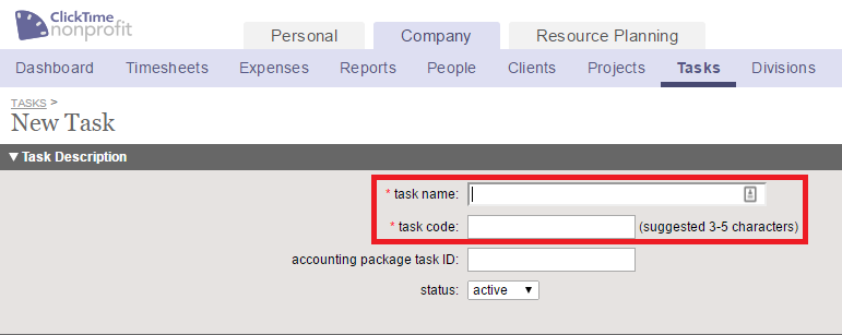 Creating and Editing Tasks – ClickTime Support