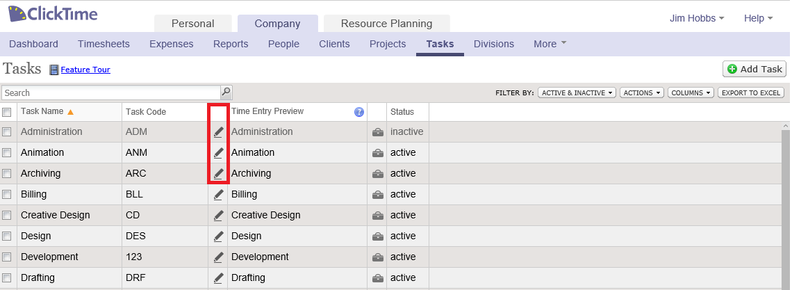 Creating and Editing Tasks – ClickTime Support