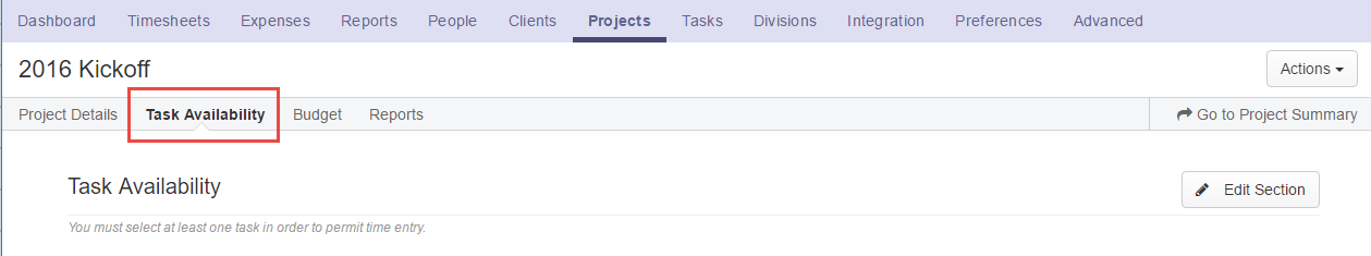 Task Availability – ClickTime Support