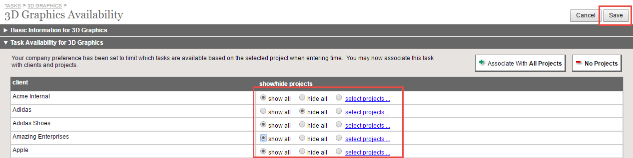 Task Availability – ClickTime Support